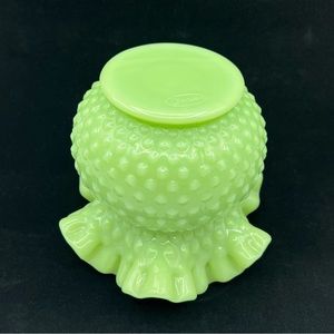 Fenton | Accents | Fenton Uranium Green Milk Glass Hobnail Ruffled Rose ...
